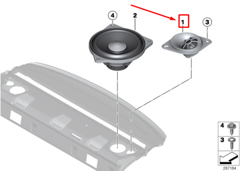 NEW BMW 5 F10 REAR DOOR TOP-HIFI LOUDSPEAKER TWEETER 65139184794 ...