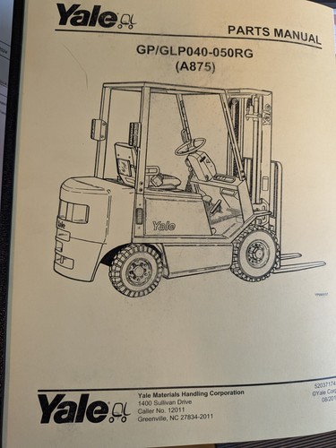 Yale GP/GLP040-050RG A875 Forklift Parts Manual Brand New # 520371743 ...