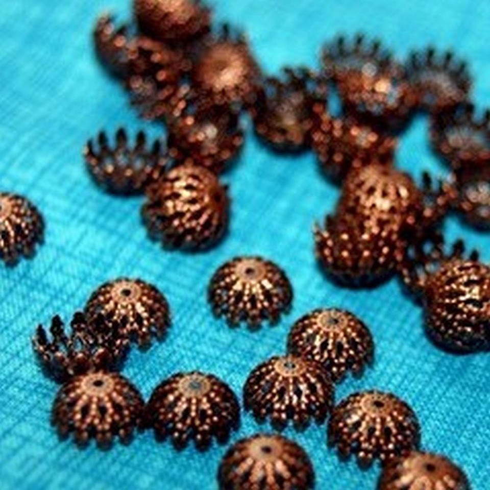 Antiqued Copper Filigree Bead Caps Vintage Bohemian Style 6mm - 42mm ...