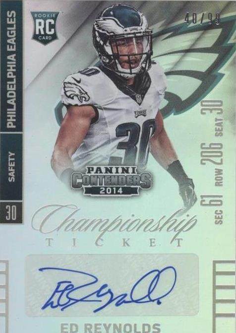 2014 Panini Contenders - Ed Reynolds #127 Championship Ticket Sec Row ...