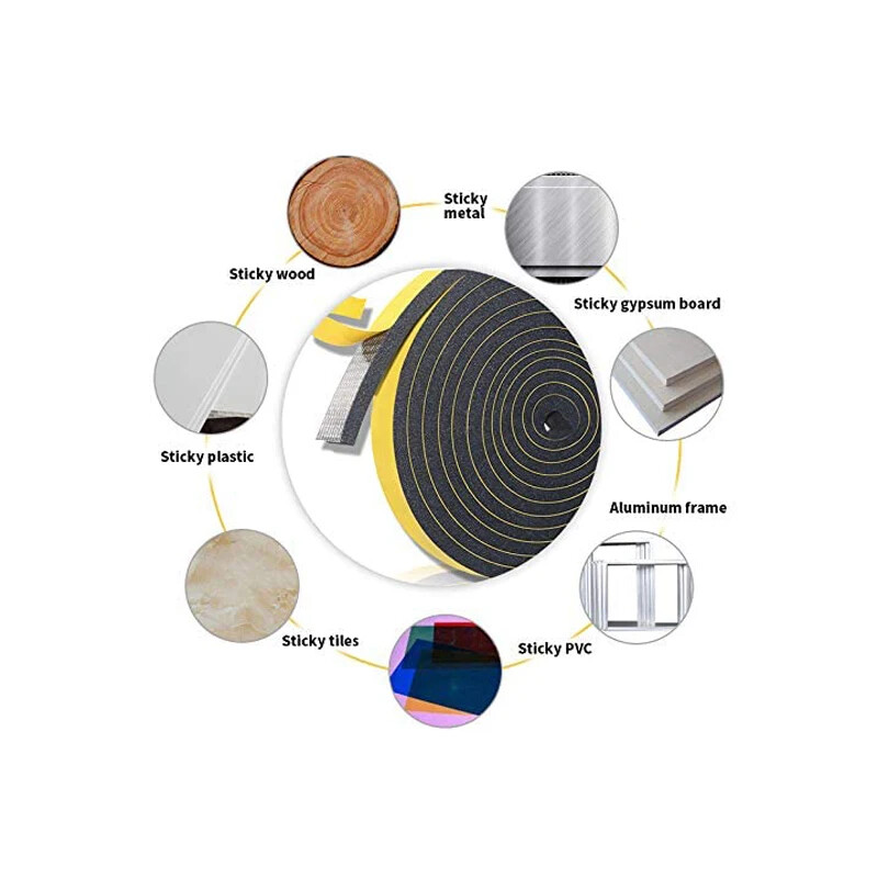 Neoprene Self Adhesive Backed Foam Sponge Strip Roll Sheet Tape Sticky ...