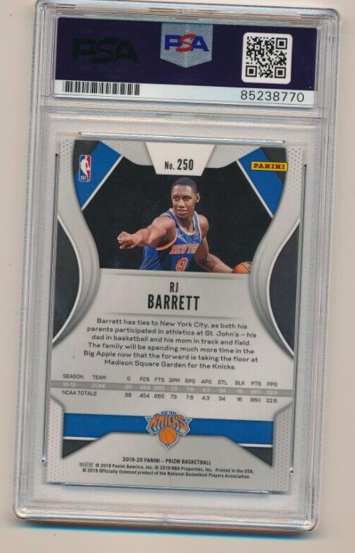 R.J. Barrett Signed Autographed 2019-20 Panini Prizm Rookie Card #250 ...
