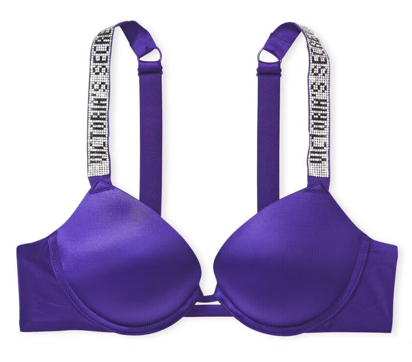 VICTORIA'S SECRET VERY SEXY SHINE STRAP PUSH-UP BRA RHINESTONE BLING ...