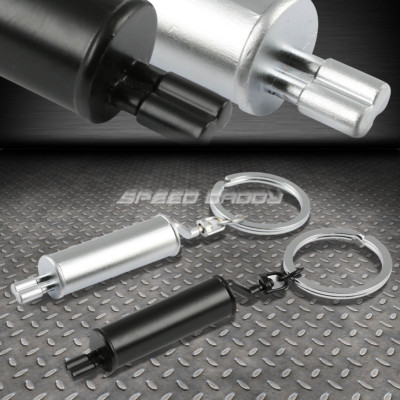 RACE CAR MUFFLER DUAL TIP CATBACK EXHAUST METAL KEYCHAIN KEY CHAIN RING ...