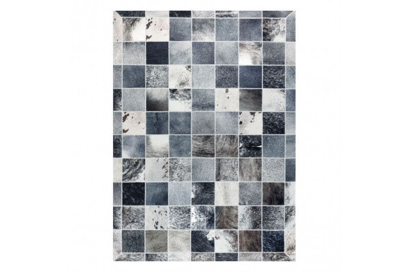 Modern practical printed RUG PATCHWORK Cow Hide Patchwork squares grey ...