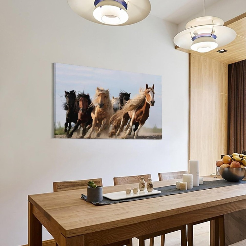 Five Horses Running Horses Canvas Art Poster And Wall Art Picture Print ...