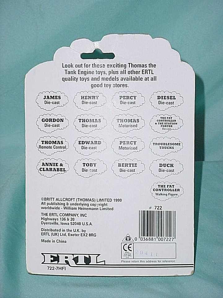 Thomas The Tank Engine Ertl Sealed 1990 New Fat Controller Wind Up ...