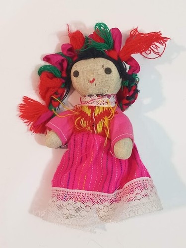 VTG Handmade Folk Art Mexican Maria Lele Girl Cloth 6" Souvenir Rag ...