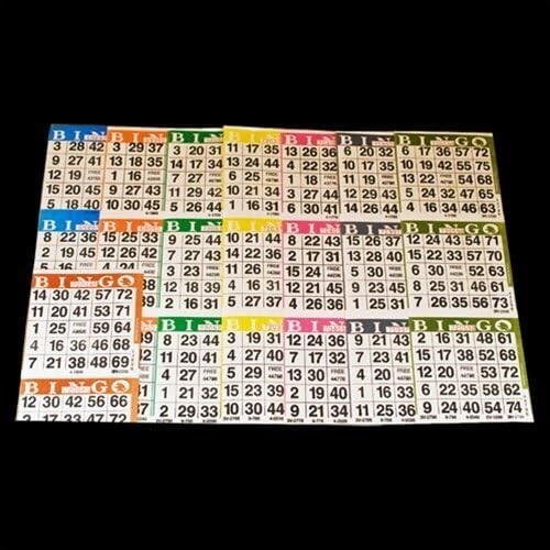 Bingo Paper Game Cards - 3 Cards - 8 Sheets - 100 Books - 4 Inch by 12 ...