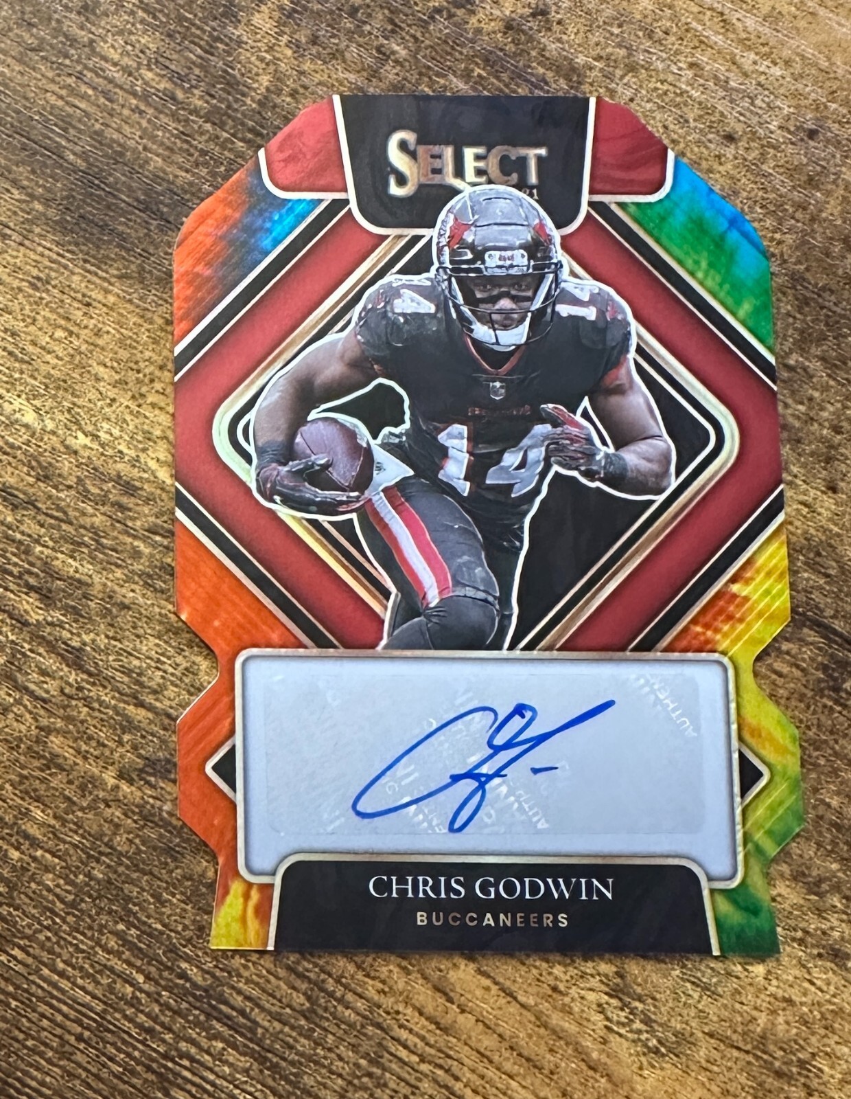 2021 Select Signatures Prizm Tie Dye Die Cut Auto #58 Chris Godwin /25 ...