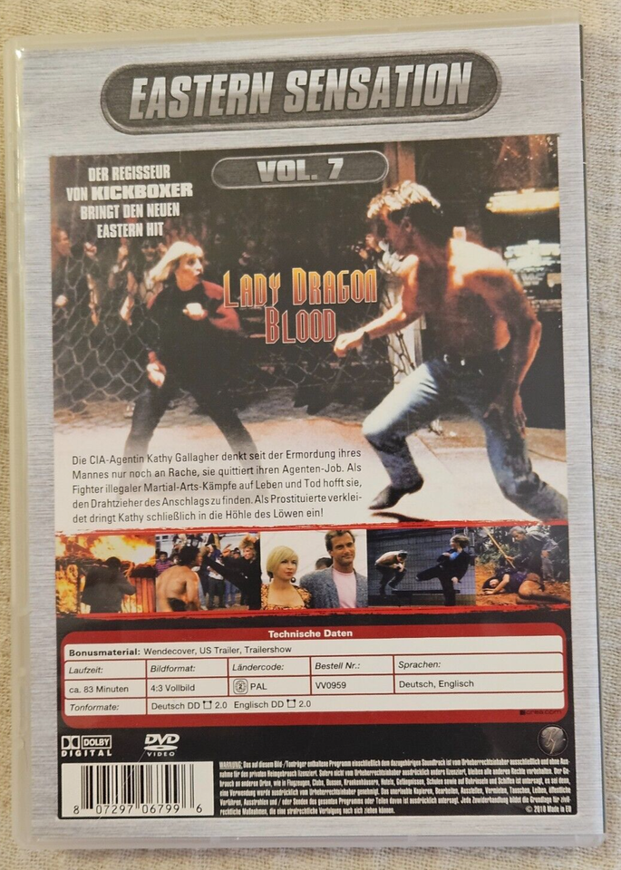 Lady Dragon Blood (DVD) Cynthia Rothrock, Richard Norton. Region 2, PAL ...