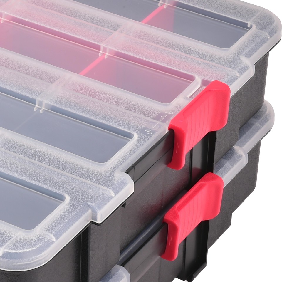 Hyper Tough Plastic Heavy-Duty Interlocking Organizer with Slide Lock 2 ...