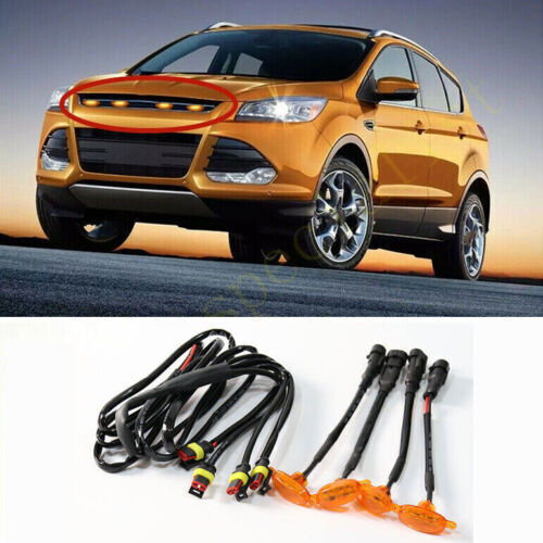 For Ford Escape 2013-2019 Yellow Front Grille LED Light Raptor Style ...