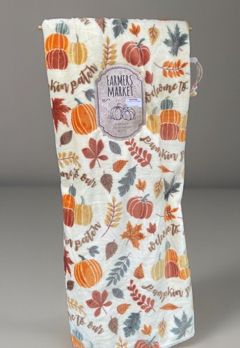 Farmers Market Harvest Fall Leaves Autumn Oversized Plush Throw Blanket ...