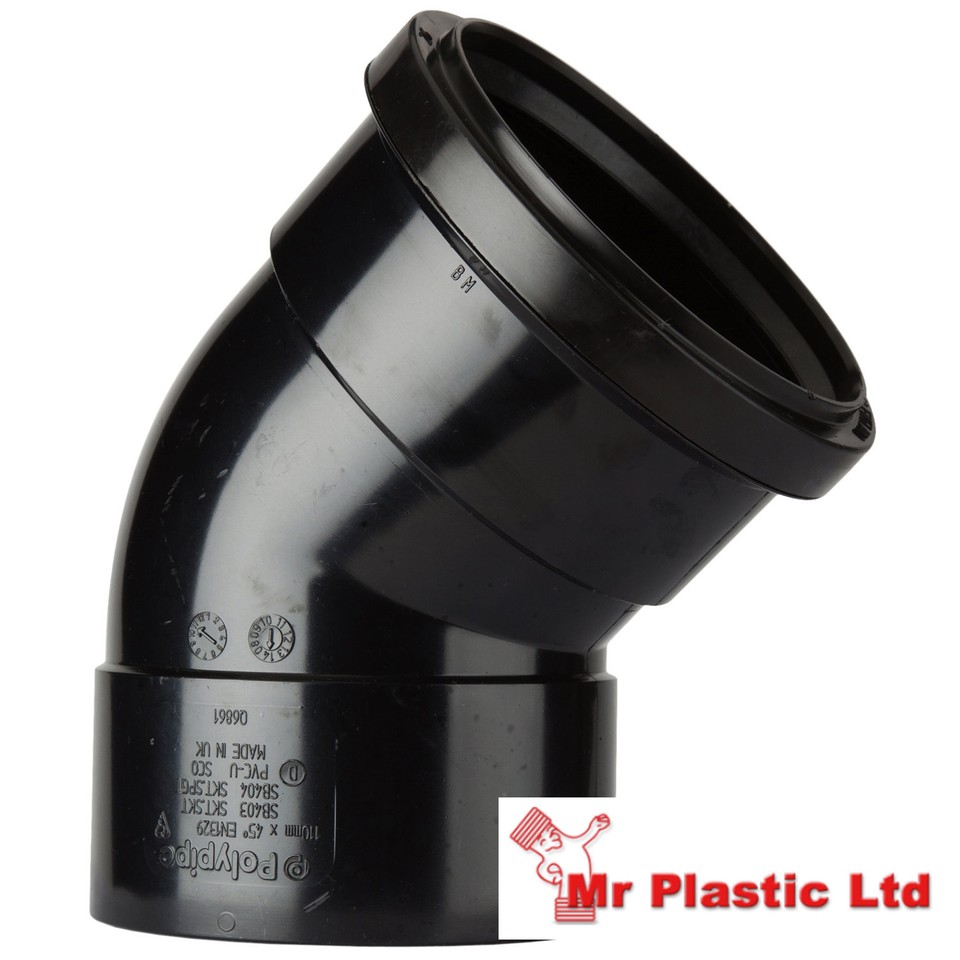 Polypipe 82mm / 3" Push Fit Soil and Vent Fittings in Black | eBay UK