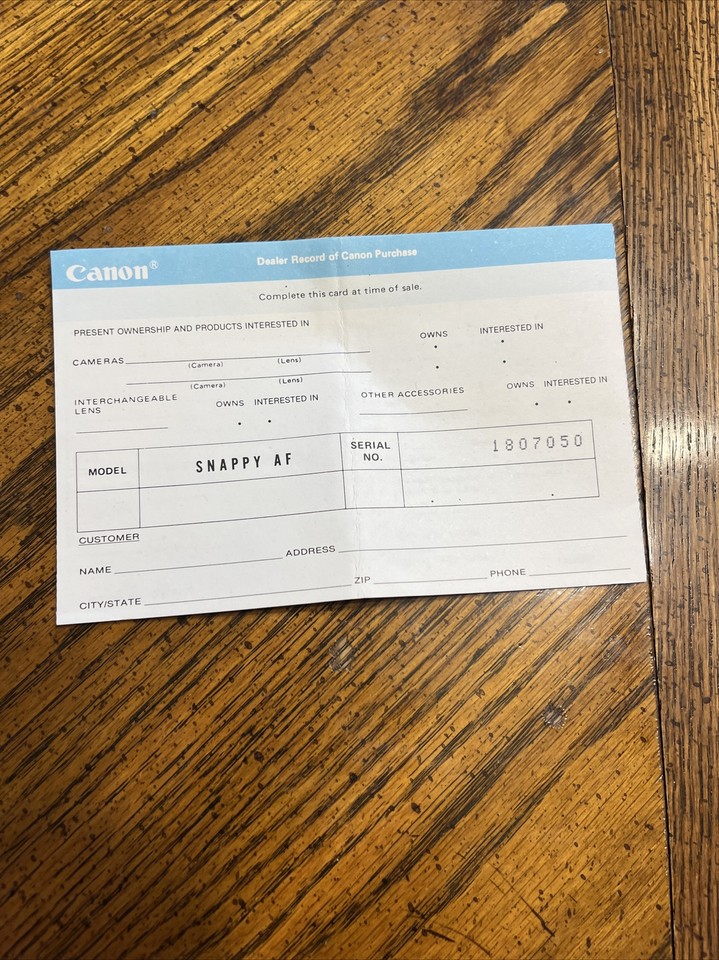 Canon Snappy AF 35mm Point & Shoot Film Camera With Original Box And ...