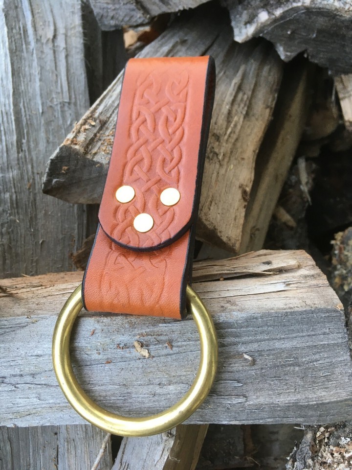 Metal Ring Leather Tomahawk Frog Hanger Hatchet Axe Sword Dagger SCA ...