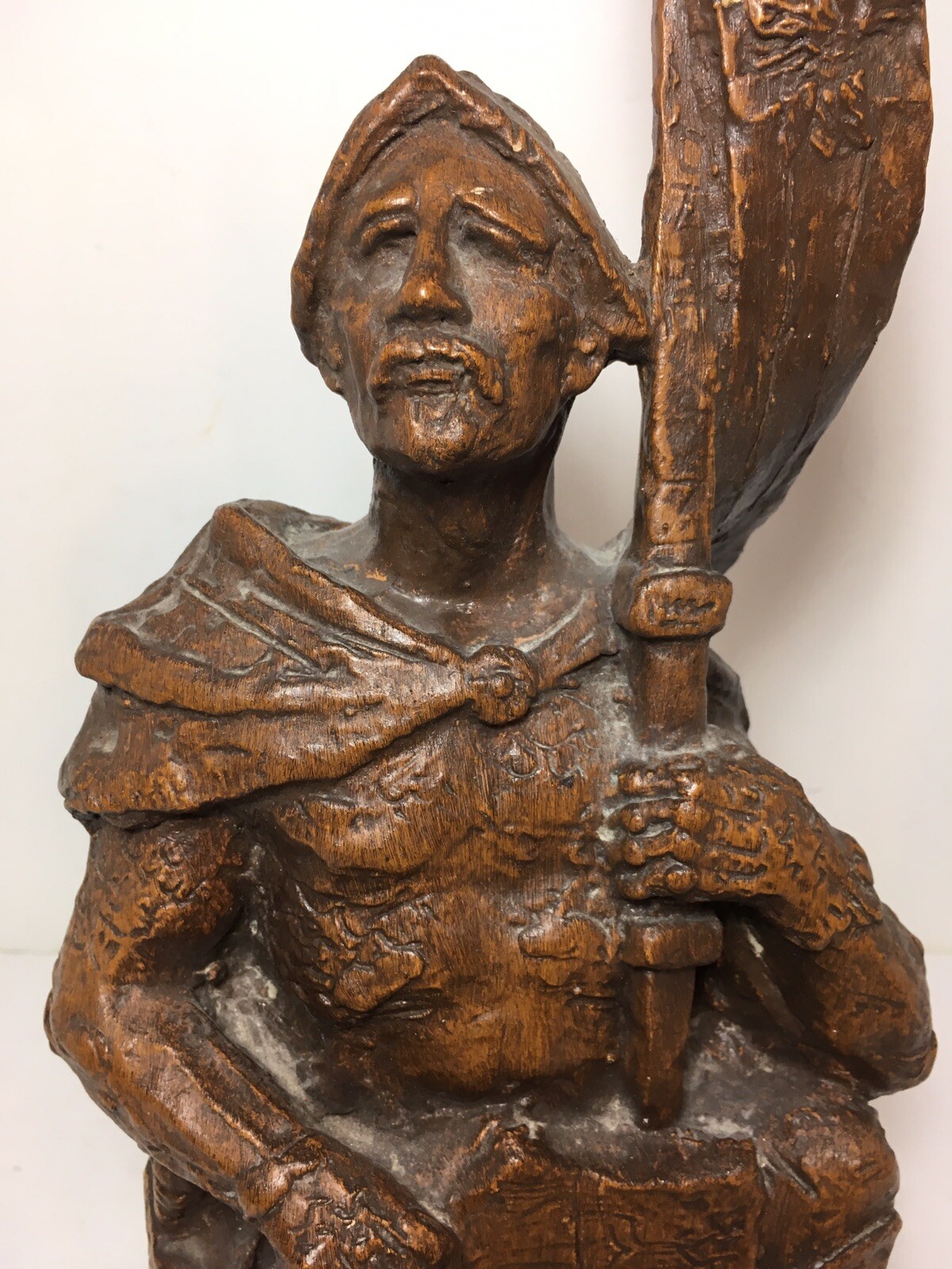 Vintage Kimro Ceramic Statue 1969 Spanish Conquistador Flag Shield ...