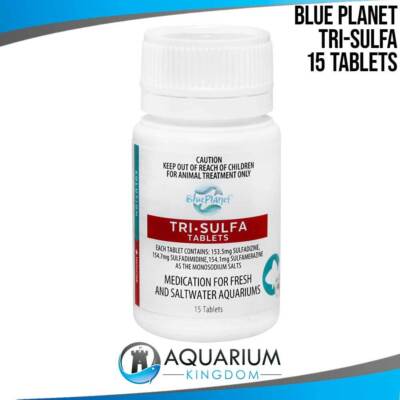 Blue Planet Tri-Sulfa Tablets 15 Tabs -White Spot Fin Rot Medication | eBay