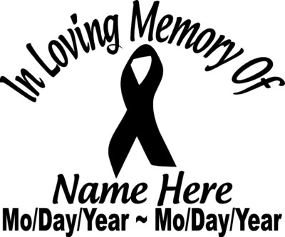 In Loving Memory Of CANCER RIBBON Decal Window Custom Memorial car ...