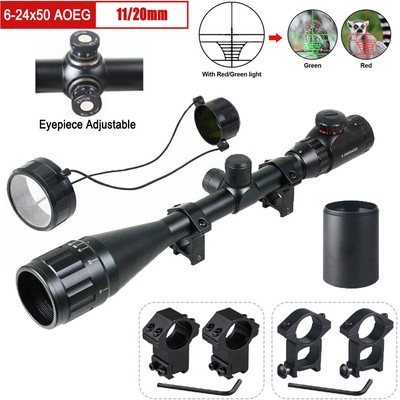 6-24x50 AOEG HD illuminated Sight Scope 50mm Objective Tube Optical ...