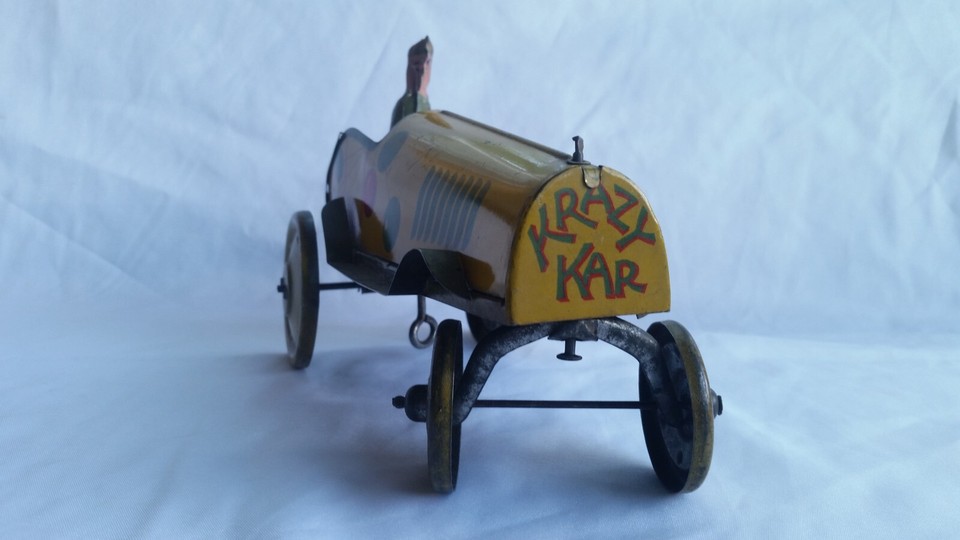 RARE 1920's Ferdinand Strauss Krazy Kar Clown Wind Up Tin Toy. | eBay