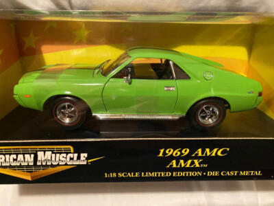 1969 AMC AMX 1:18 Scale Diecast Model Car Big Bad Green LE Ertl ...