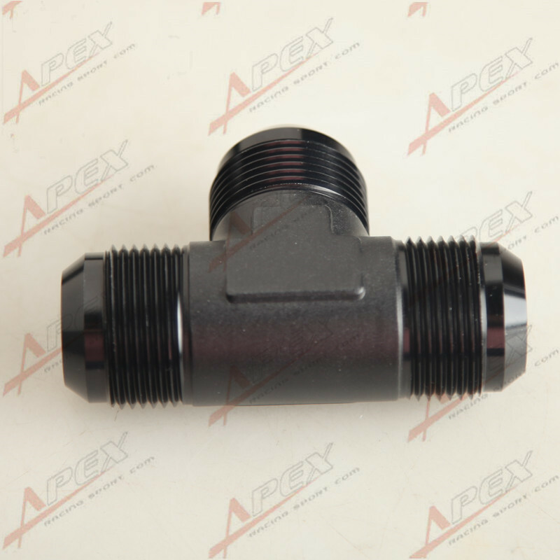 Aluminum AN16 16AN Male Tee T-piece Fitting Adapter Black 1/8" x 27NPT ...