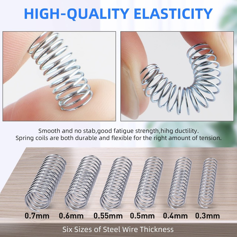 300 Pcs Compression Springs Assortment Kit, Stainless Steel Springs ...