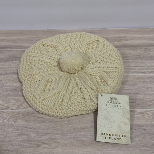 Bonner Of Ireland Handknit Wool Beret Natural Cream NWT | eBay