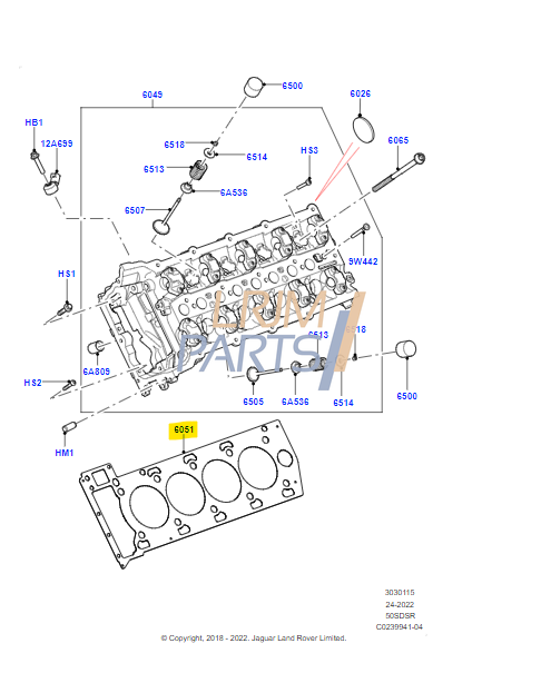Jaguar Range Rover LR4 V8 5.0 CYLINDER HEAD GASKET SET LR105293 ...