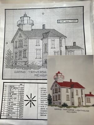 Grand Traverse Lighthouse Michigan Cross Stitch Pattern | eBay