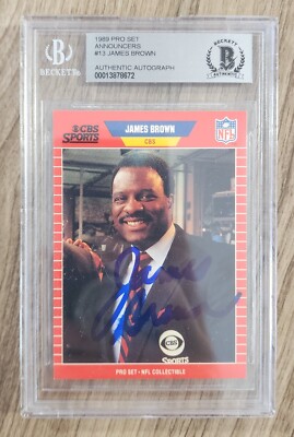 James Brown Signed 1989 Pro Set Announcers RC Card #13 BGS Beckett | eBay