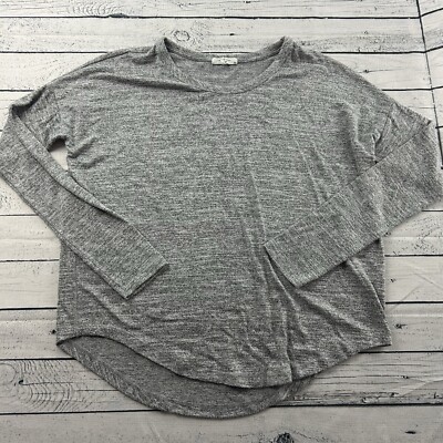 Rag & Bone Long Sleeve Drop Hem Top Women's Small Gray | eBay