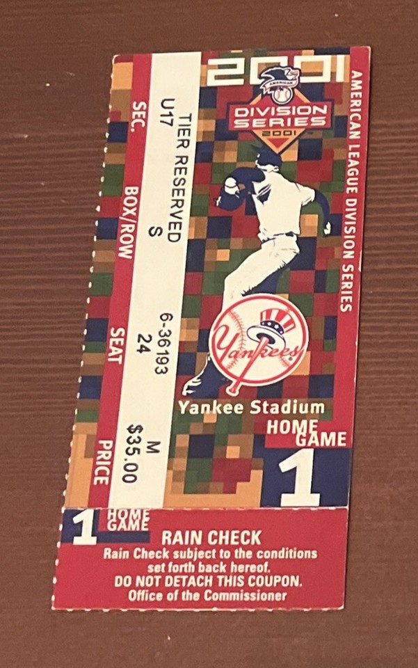 6 ALCS ALDS Tickets / Stubs - 1996, 1997, 2001 New York Yankees Orioles ...