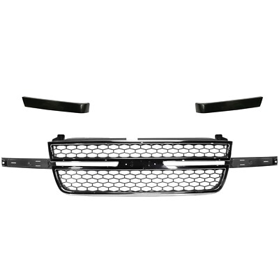 Grille Assembly Kit For 03-06 Chevy Silverado 2500 HD Chrome Shell ...