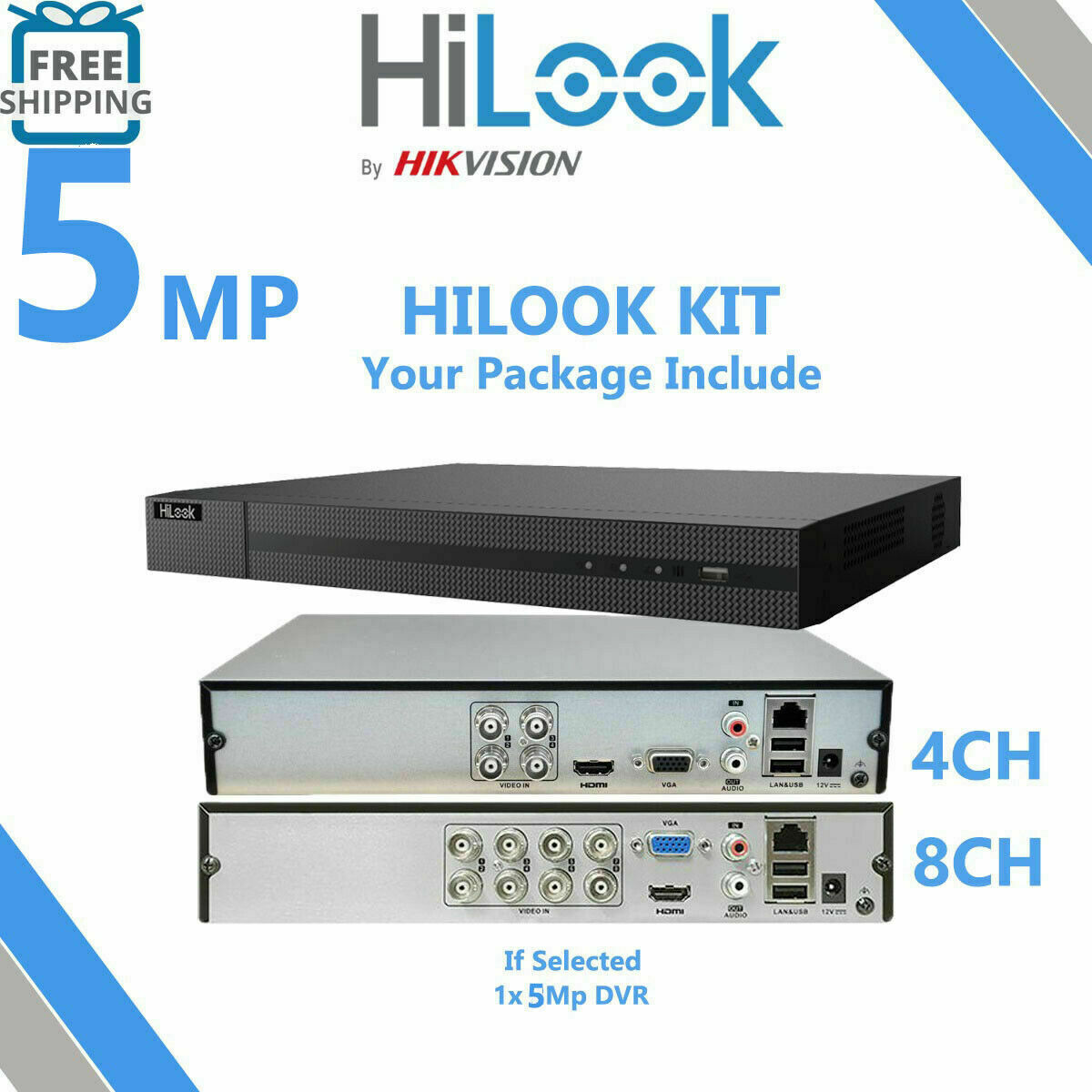 HIKVISION HILOOK 5MP CCTV HD NIGHT VISION OUTDOOR DVR HOME SECURITY ...