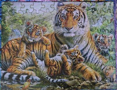 Tiger & Cubs Jigsaw Puzzle 100 Pieces Mother & Babies (No Box) | eBay