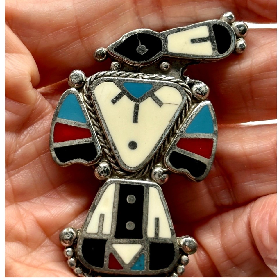 Vintage Native American Zuni Thunderbird Bolo Pendant (2Clips) | eBay