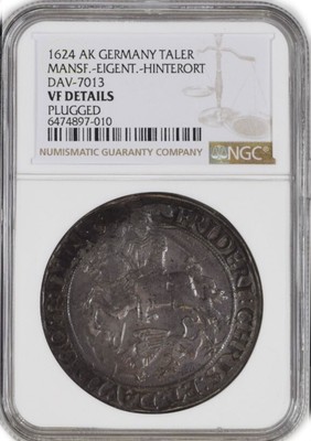 1624 AK German State Mansfield David Taler Silver DAV-7013 NGC VF ...