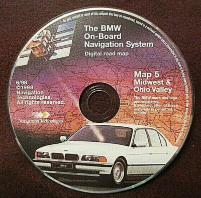 BMW OEM Nav Disc Digital Road Map 5 Midwest & Ohio Valley Vers 6/98 Pre ...