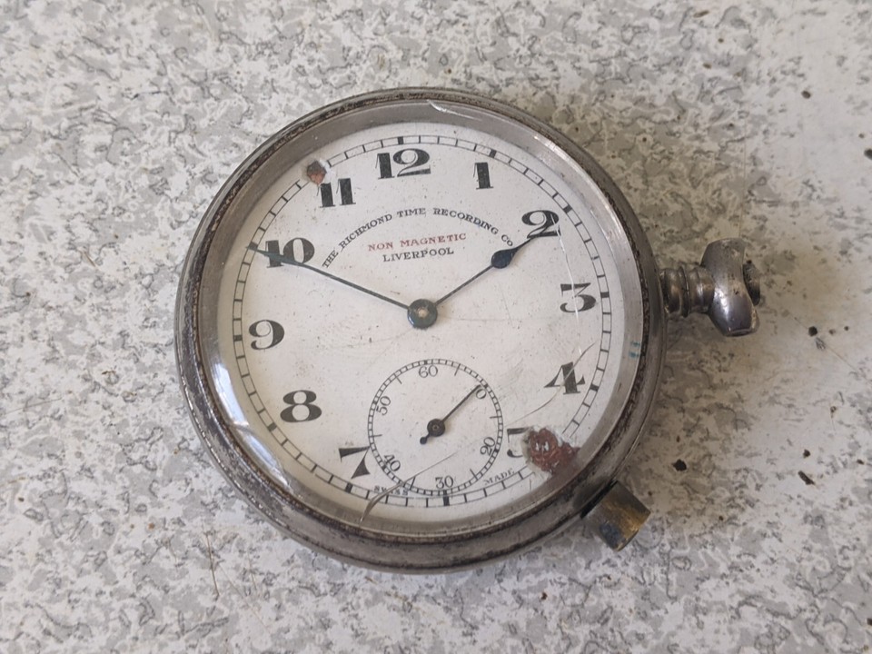 RARE BOOKMAKERS BAG POCKET WATCH - RICHMOND TIME RECORDING NOT WORKING ...
