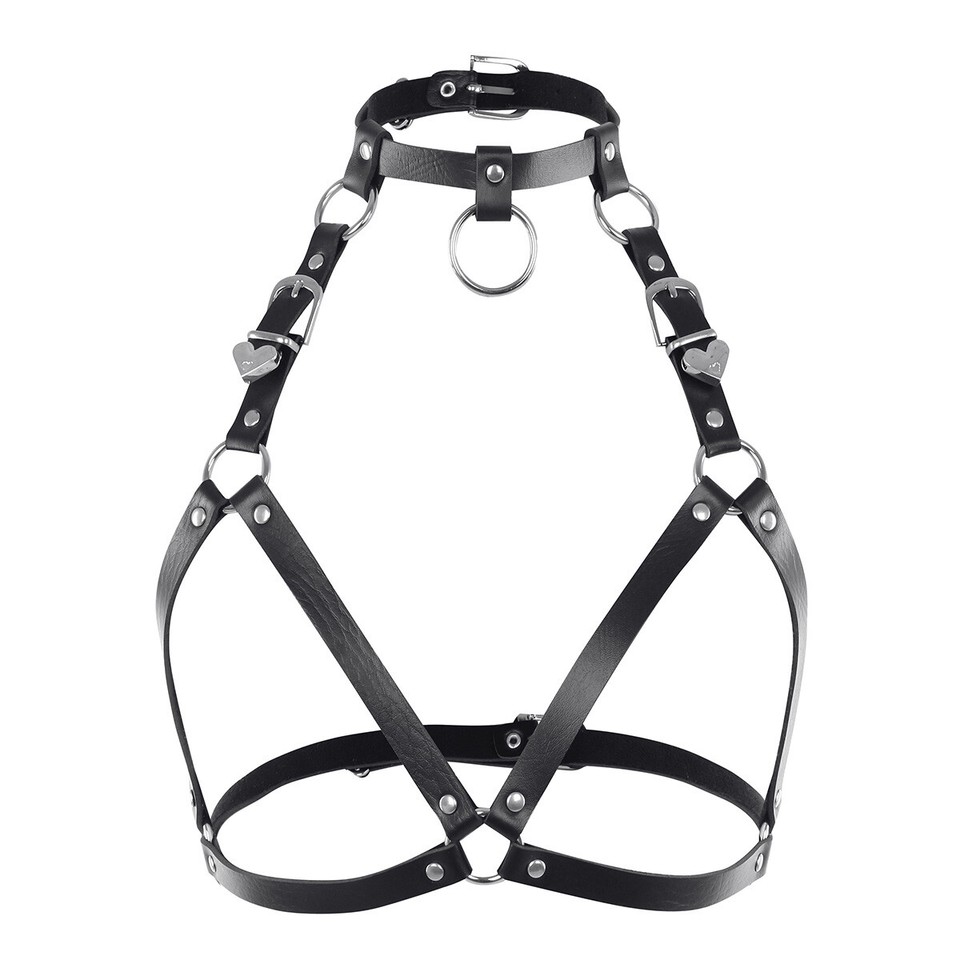 Women Adjustable Leather Harness Bra Body Chest Cage Belt Strap ...