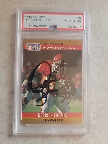 Derrick Thomas 1990 Pro Set Autograph PSA/DNA Authentic Kansas City ...