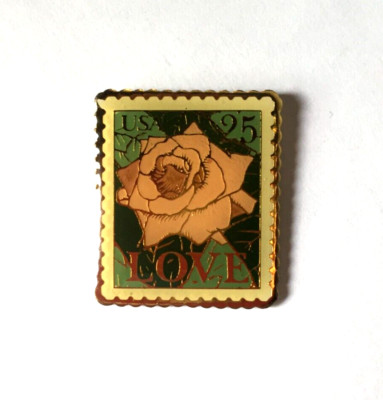 Vintage USPS $.25 STAMP "LOVE" HAT PIN/ LAPEL PIN/ TIE TACK Advertising ...