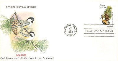 1971 20c MAINE STATE BIRD & FLOWER - Chuck Ripper - stamp and cachet ...