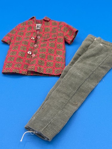 Vintage Barbie 1960s Ken Pak GREEN CORDUROY PANTS & SPORT SHIRT OUTFIT ...
