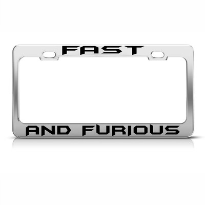 Metal License Plate Frame Fast and Furious Car Accessories Chrome | eBay