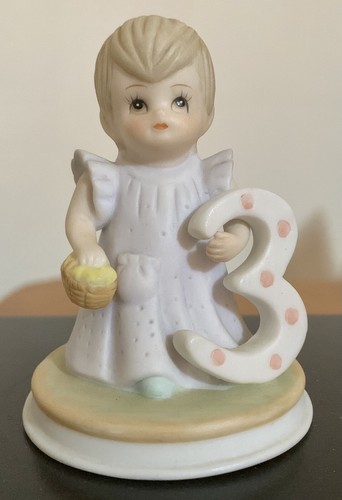 1982 Lefton China Christopher Collection Age 3 Birthday Girl Figurine ...
