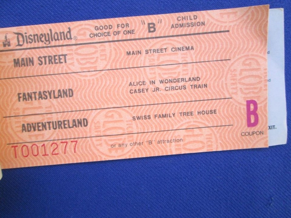 1970's Disneyland Ride Ticket Book As-Is with E Ticket | eBay